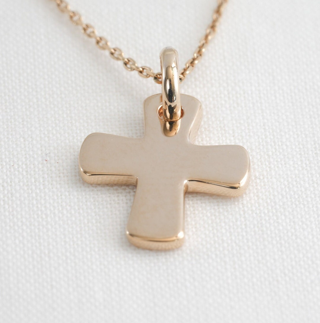 Greek Cross Necklace With Small Gold Plated Pendant, Christian Cross ...