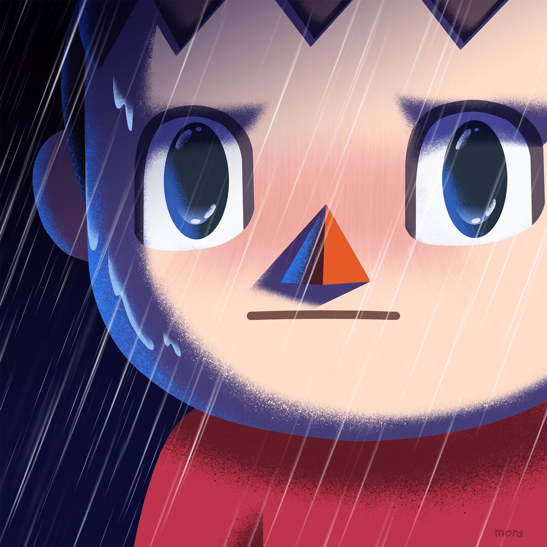 Animal Crossing Sad Boy 12"x12" Print - Etsy