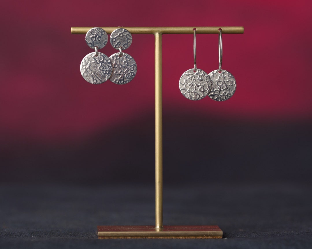 Brass Earring Display Stand 80mm Drilled for Two Pairs of Post Earrings ...