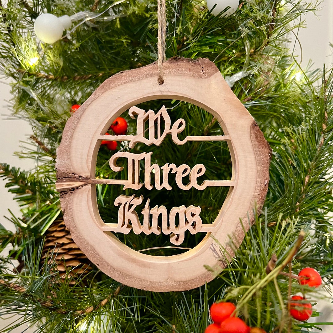 We Three Kings Christmas Carol Wooden Hanging Decoration Handmade ...