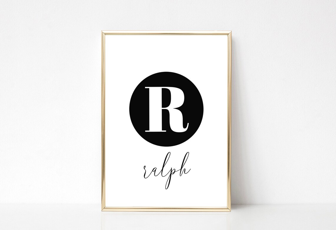R Letter Initial Personalised Print Name Nursery Print | Etsy