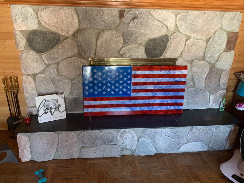 Epoxy Flag American Flag Wall Decoration American Flag Art - Etsy