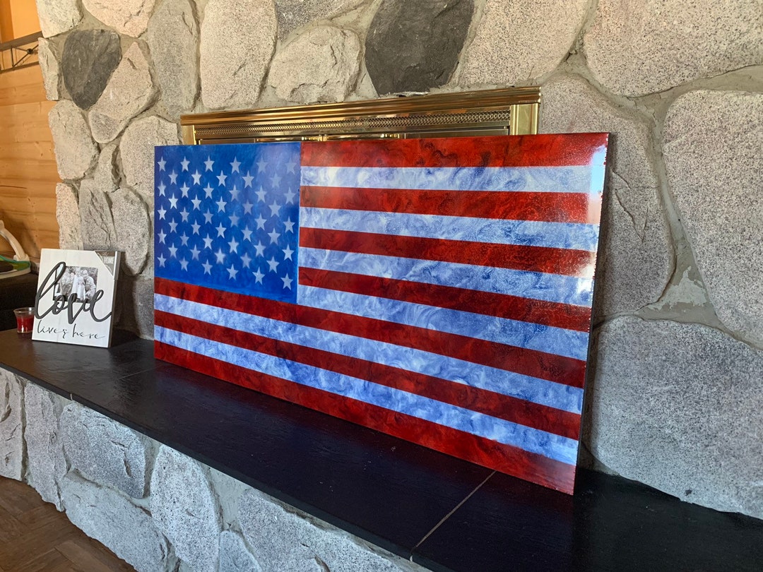 Epoxy Flag American Flag Wall Decoration American Flag Art - Etsy