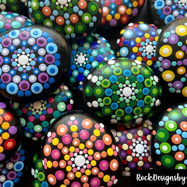 Dot Painted Rocks - Etsy