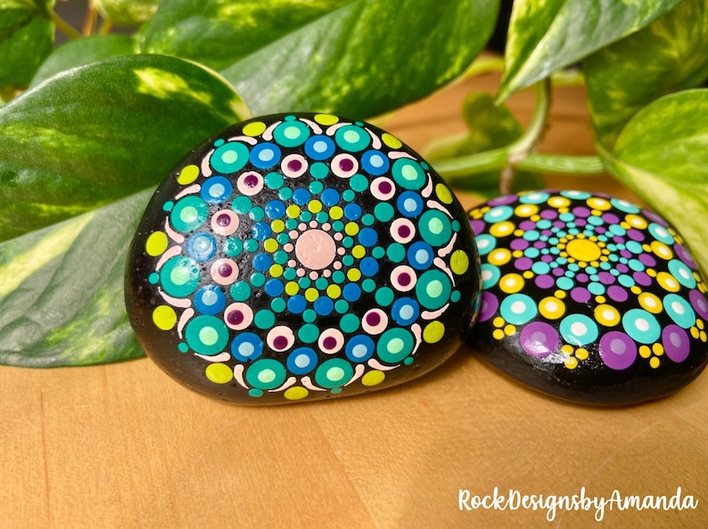 Painted Mandala Stones Paperweights Mandala Dot Art - Etsy