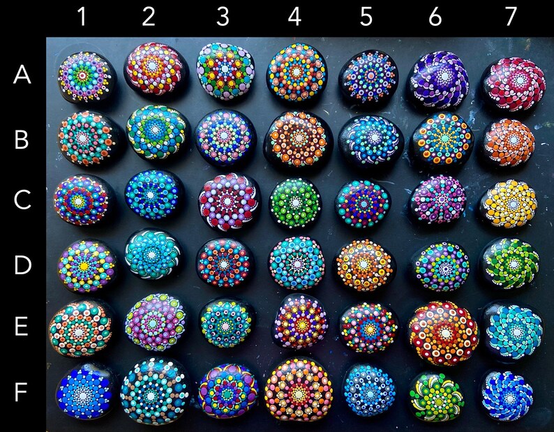 Painted Mandala Stones Paperweights Mandala Dot Art - Etsy