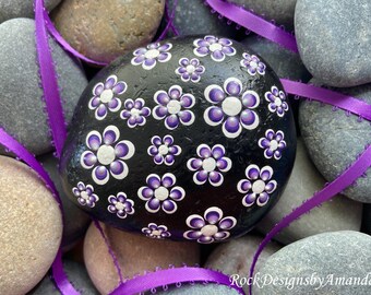 Purple Painted Rock - Etsy