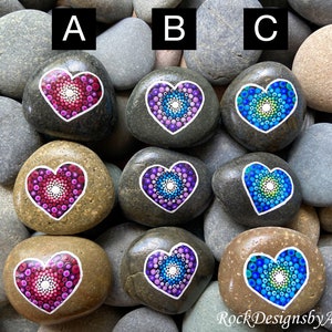 Heart Painted Rocks | Valentine’s Day Gifts | Dotted Heart Rocks ...