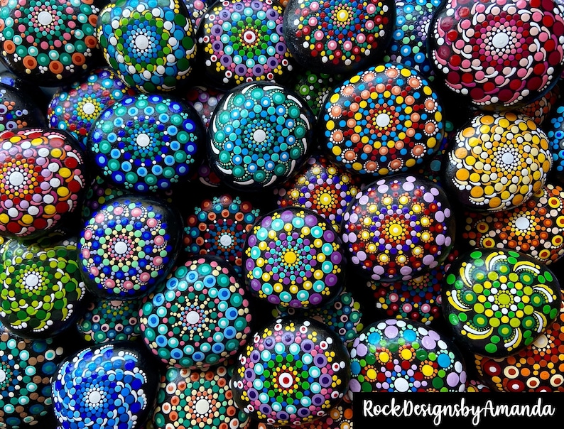Painted Mandala Stones Paperweights Mandala Dot Art - Etsy