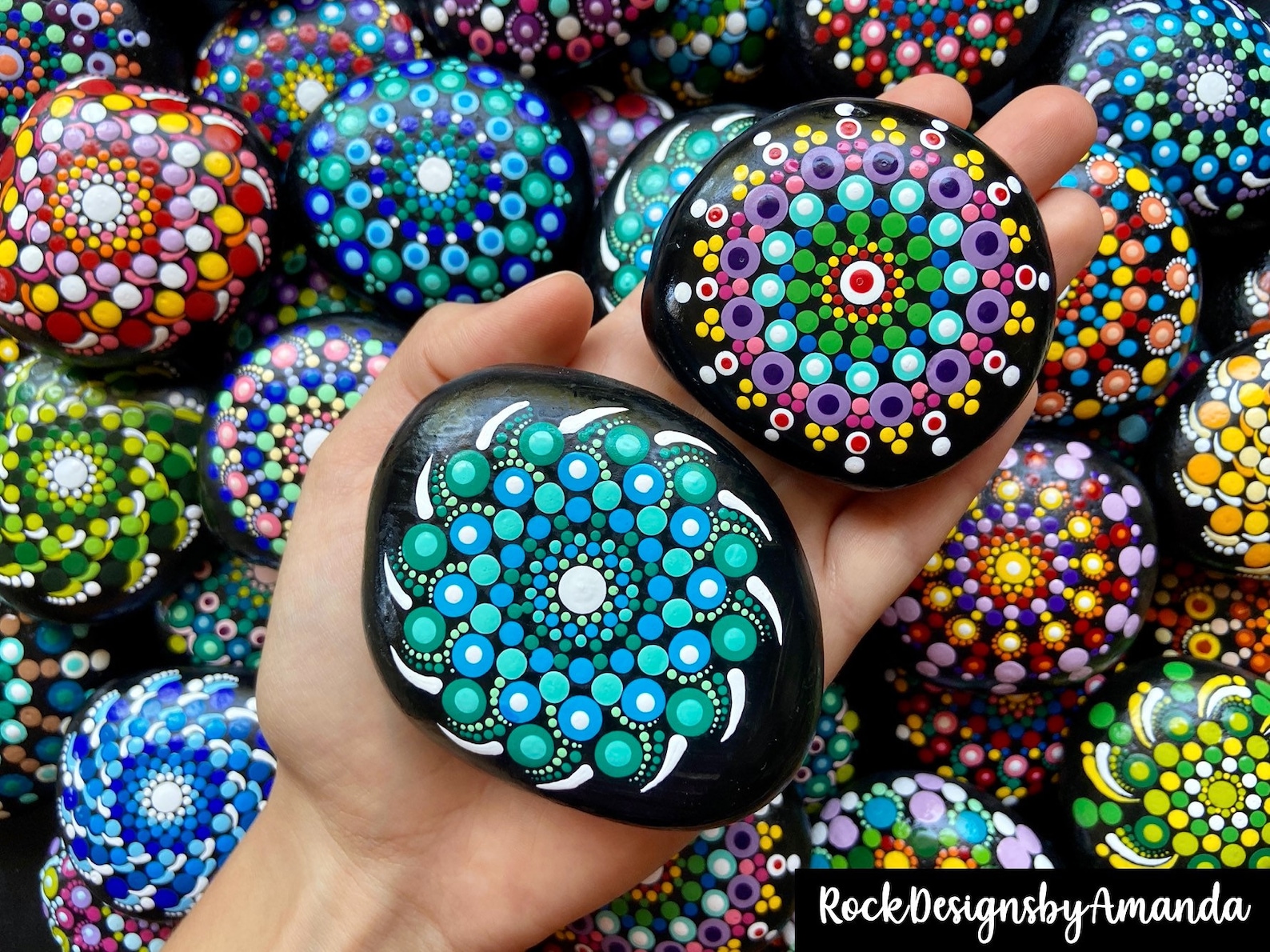 Painted Mandala Stones Paperweights Mandala Dot Art - Etsy