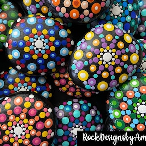Simple Mandala Rocks | Painted Rocks | Paperweights | Rock Art | Dot ...