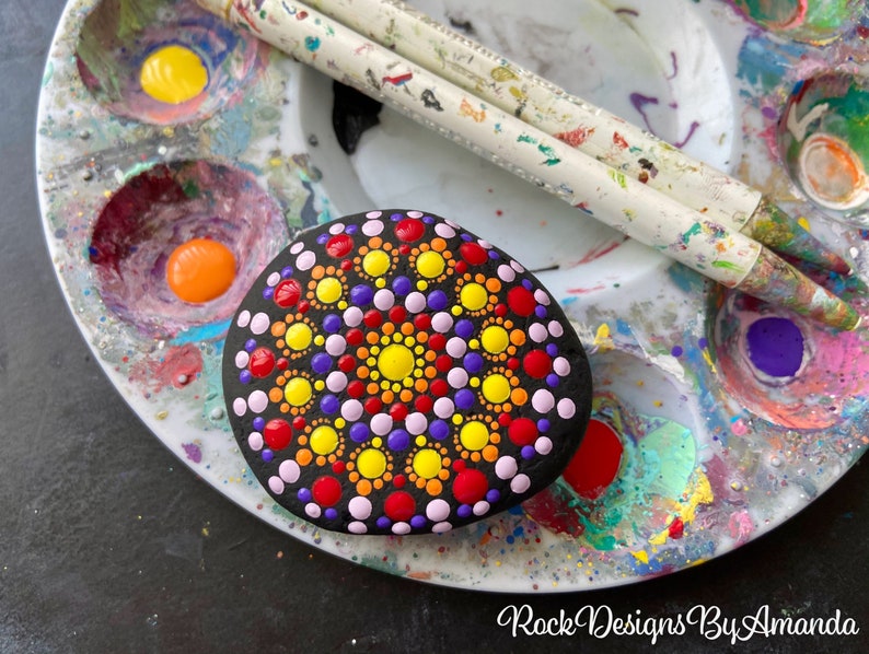 Painted Mandala Stones Paperweights Mandala Dot Art - Etsy