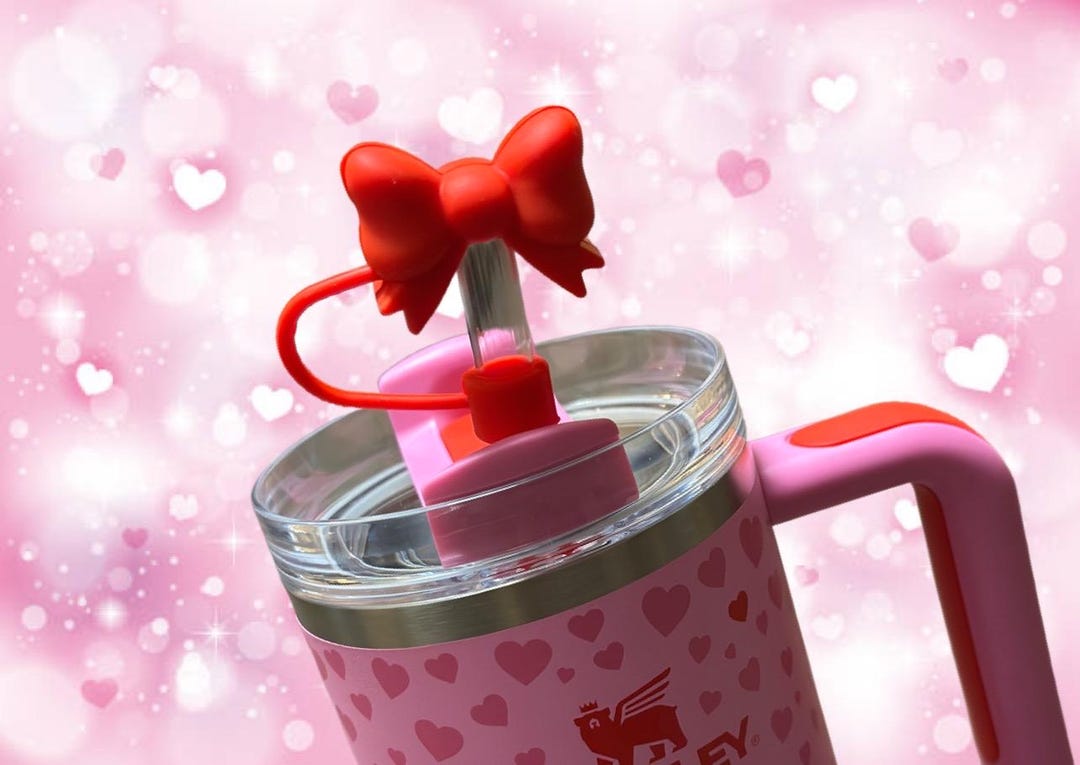 Stanley Red Silcone Bow Straw Topper - Etsy