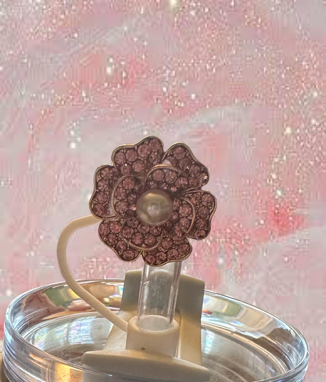 Stanley Diamond Pink Rose Straw Topper - Etsy