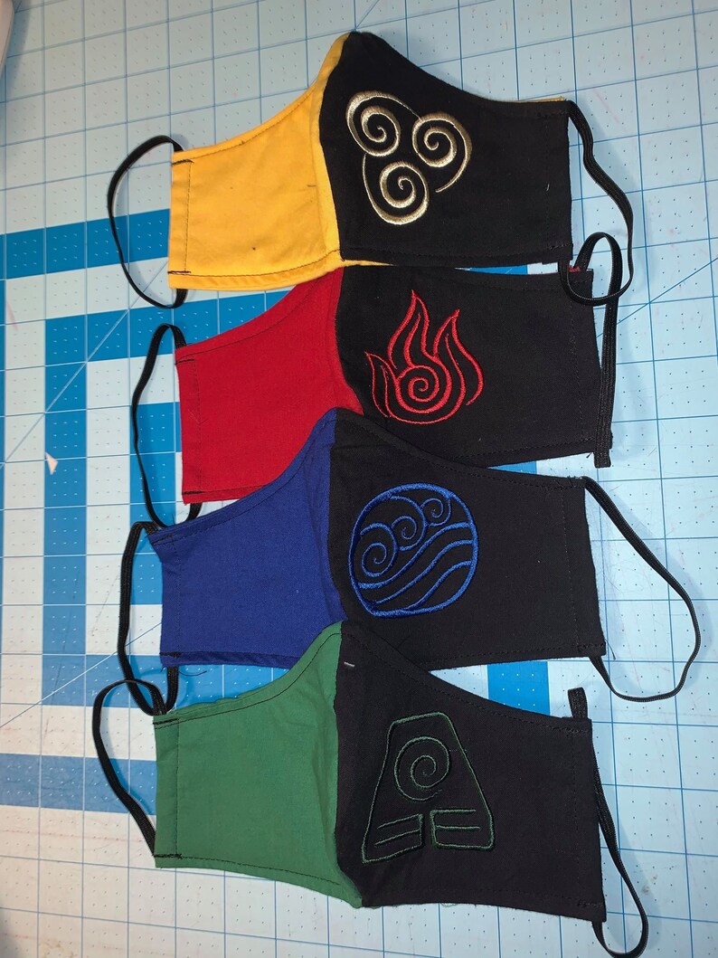 Avatar The Last Airbender inspired elemental face masks | Etsy