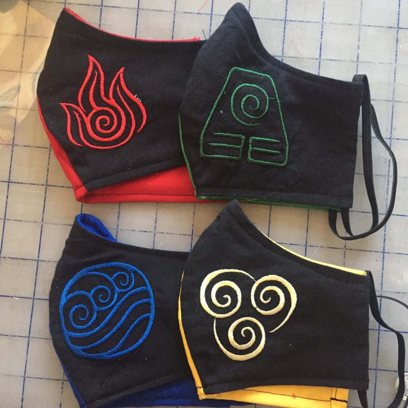 Avatar The Last Airbender inspired elemental face masks | Etsy