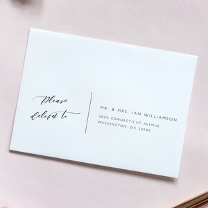 Modern Script Calligraphy Wedding Envelope Address Template, Editable ...