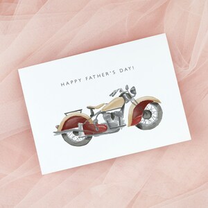 Happy Father's Day Card Printable Template, Classic Vintage Motorcycle ...