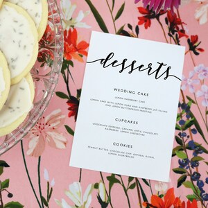 ELOISE Modern Script Calligraphy Wedding Menu Template, Editable ...