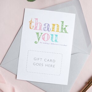 Teacher Appreciation Printable Gift Card, Teacher Thank You Gift Card ...