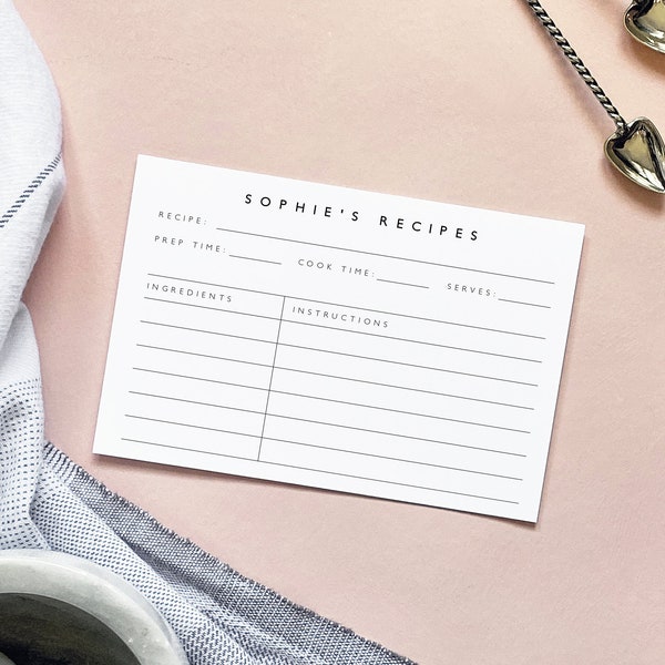 Personalized Recipe Cards - Etsy