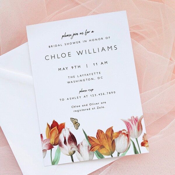 Tulip Invitation - Etsy