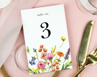 Wildflower Table Number Template - Etsy