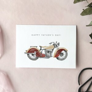 Happy Father's Day Card Printable Template, Classic Vintage Motorcycle ...