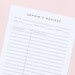 Modern Minimalist Recipe Page Printable Template, Personalized Full ...