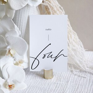Minimalist Script Wedding Table Numbers Template Modern - Etsy