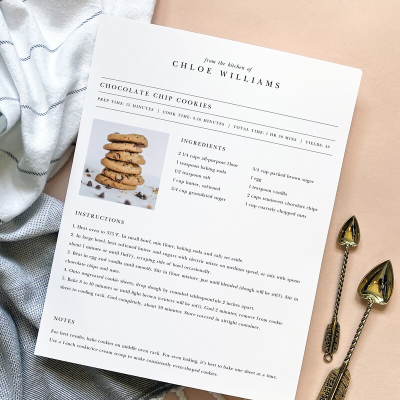 Personalized Recipe - Etsy