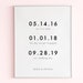 Important Dates Art Printable Template Personalized - Etsy