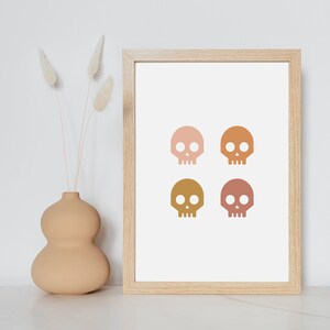 Boho Skull Art Print Printable Wall Art Fall Autumn Digital - Etsy