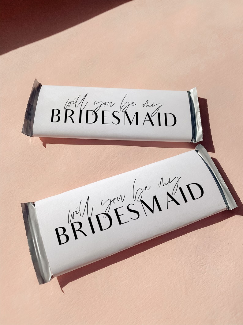 Modern Bridesmaid Proposal Candy Bar Wrapper Template | Etsy