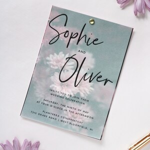 Vellum Overlay Wedding Invitation, Modern Transparent Vellum Wedding ...