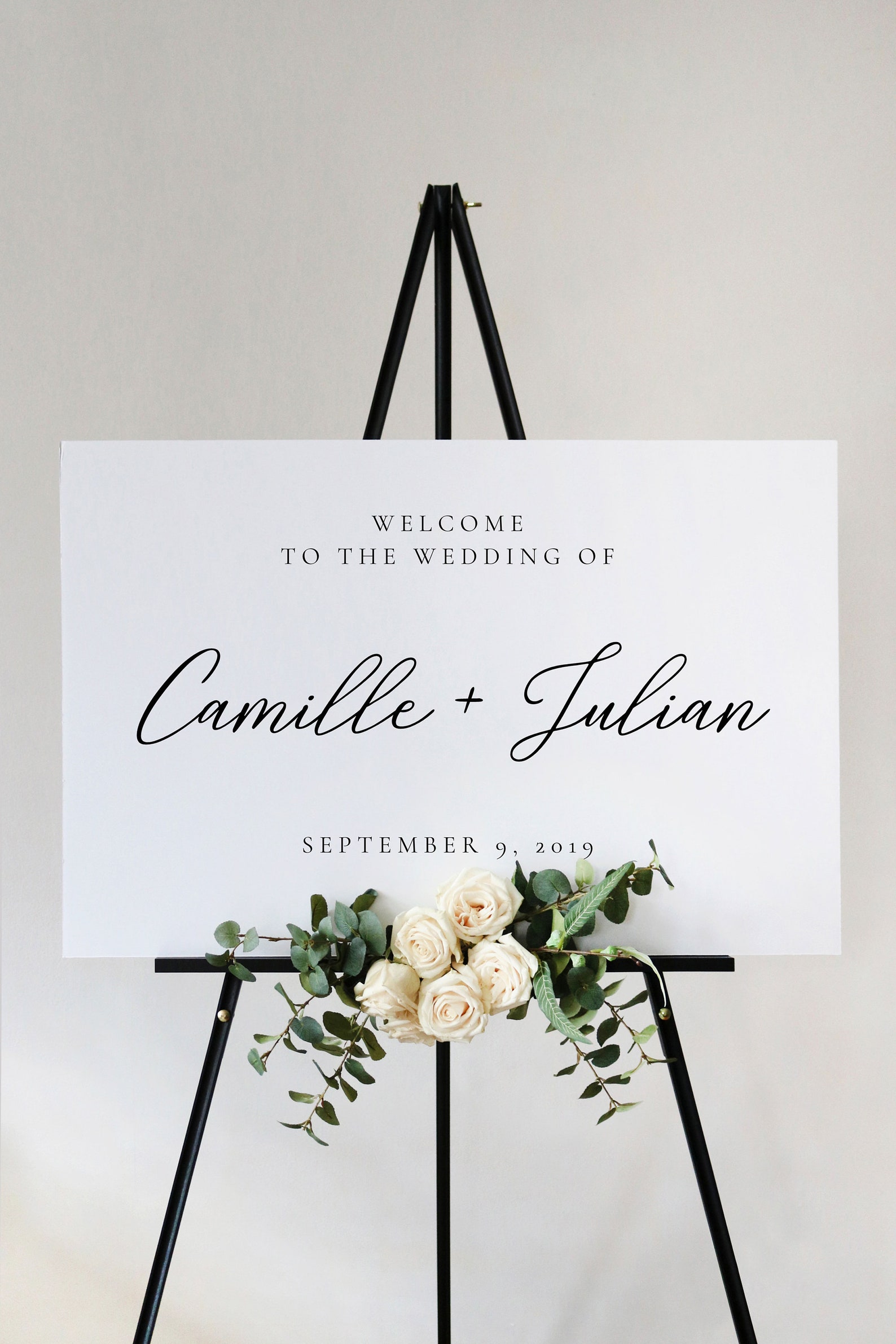 Classic Script Wedding Welcome Sign Template Ceremony - Etsy