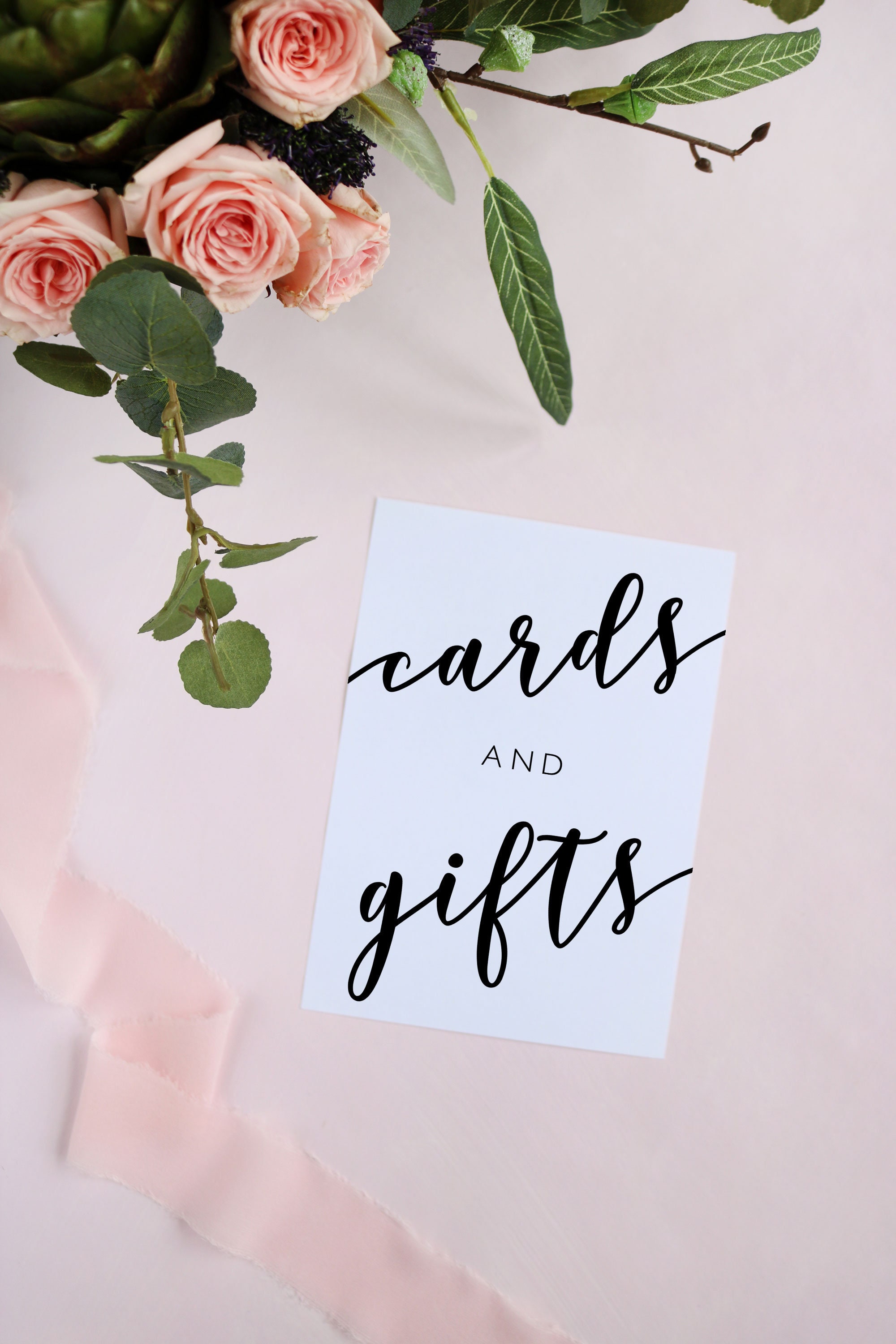 ELOISE Modern Script Wedding Cards and Gifts Sign Template | Etsy