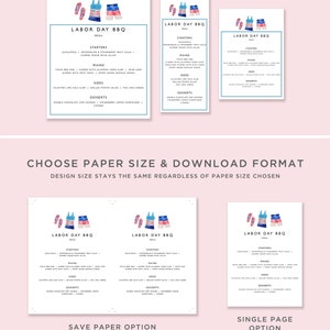 Barbecue Party Menu Template Summer Barbecue Printable Menu - Etsy