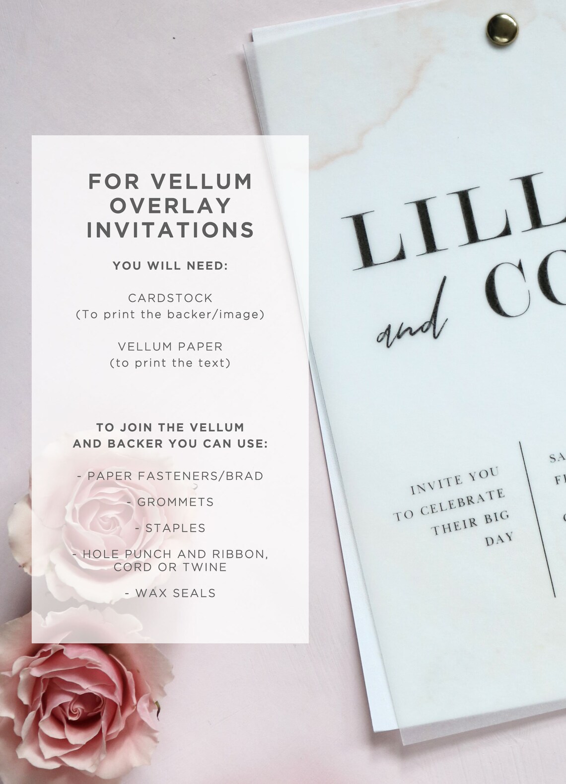 Vellum Overlay Wedding Invitation, Modern Transparent Vellum Wedding ...