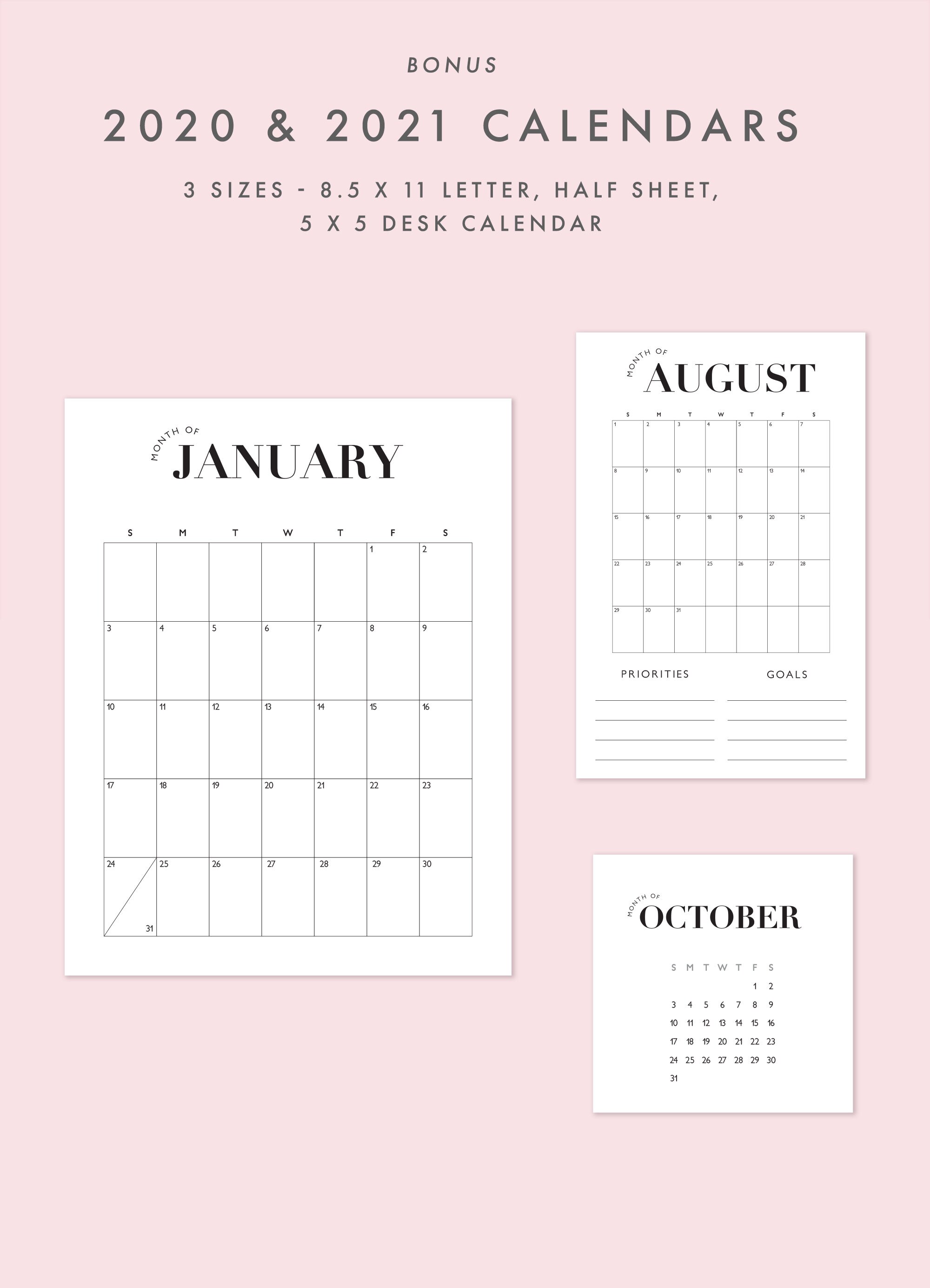 Modern Minimalist Planner Bundle Daily Weekly Monthly | Etsy
