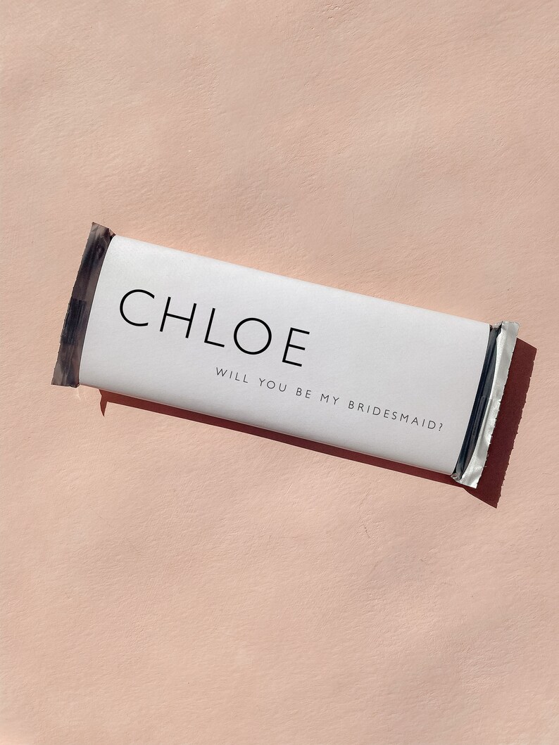 Modern Bridesmaid Proposal Candy Bar Wrapper Template Will - Etsy
