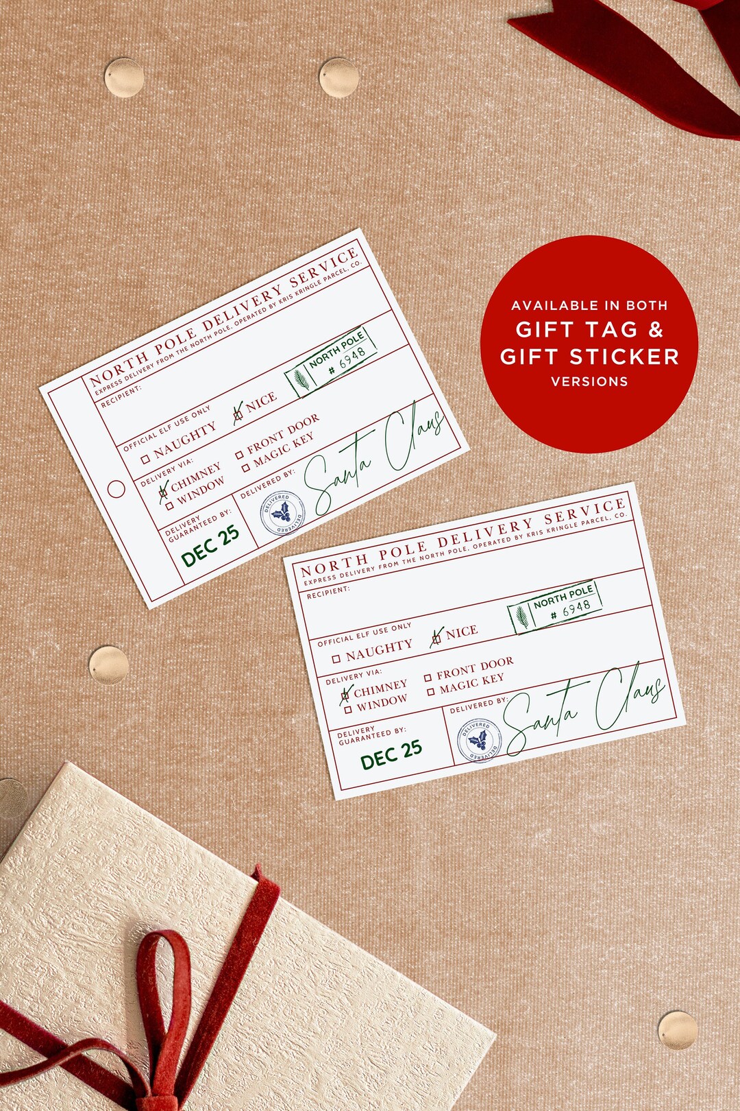 From Santa Gift Tags, North Pole Special Delivery Tag, Personalized ...