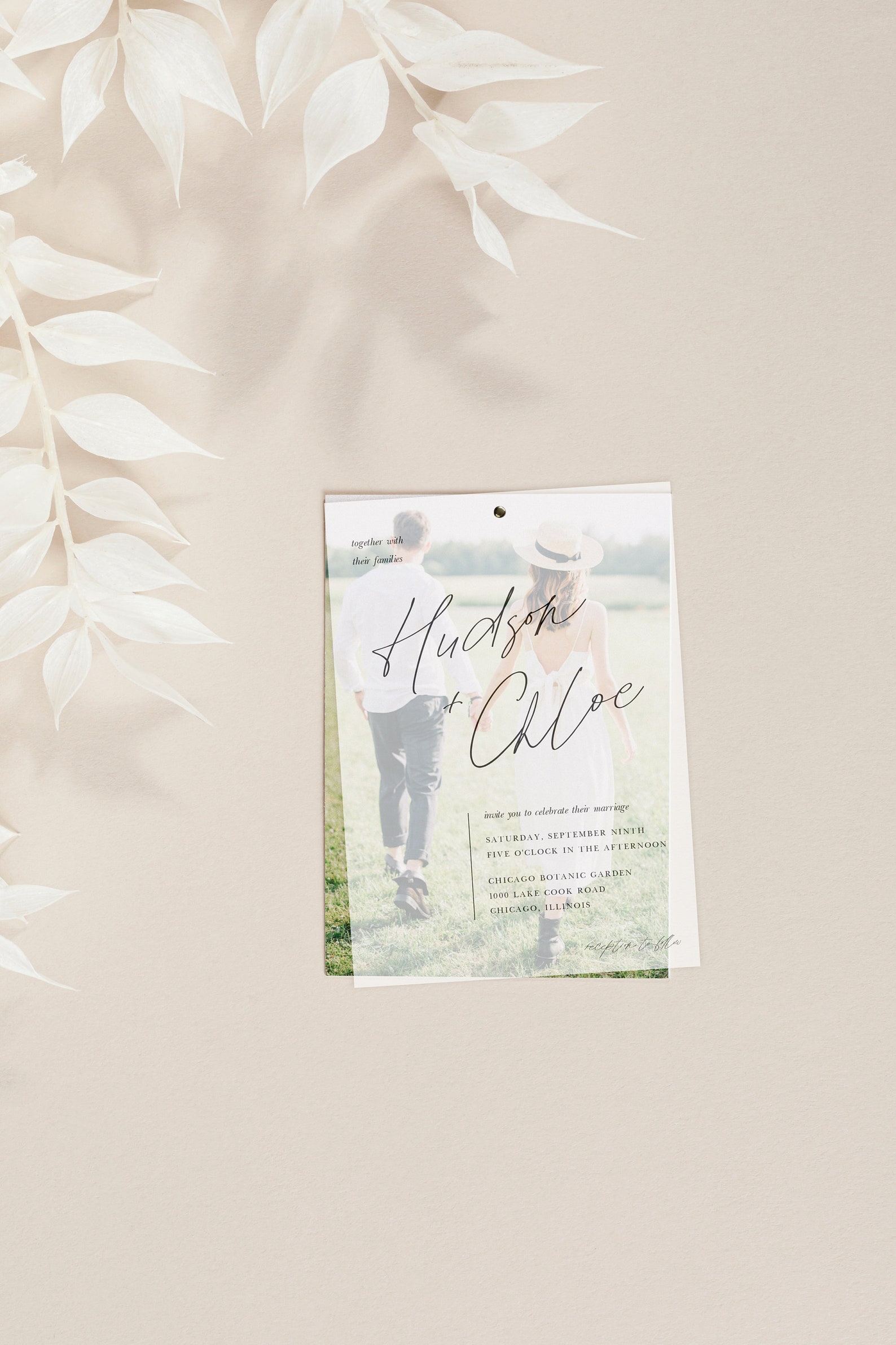 Vellum Overlay Wedding Invitation Modern Minimalist Vellum - Etsy