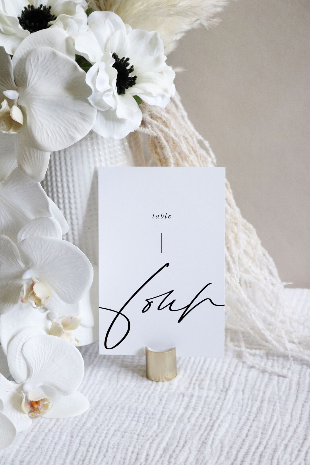 Minimalist Script Wedding Table Numbers Template Modern - Etsy