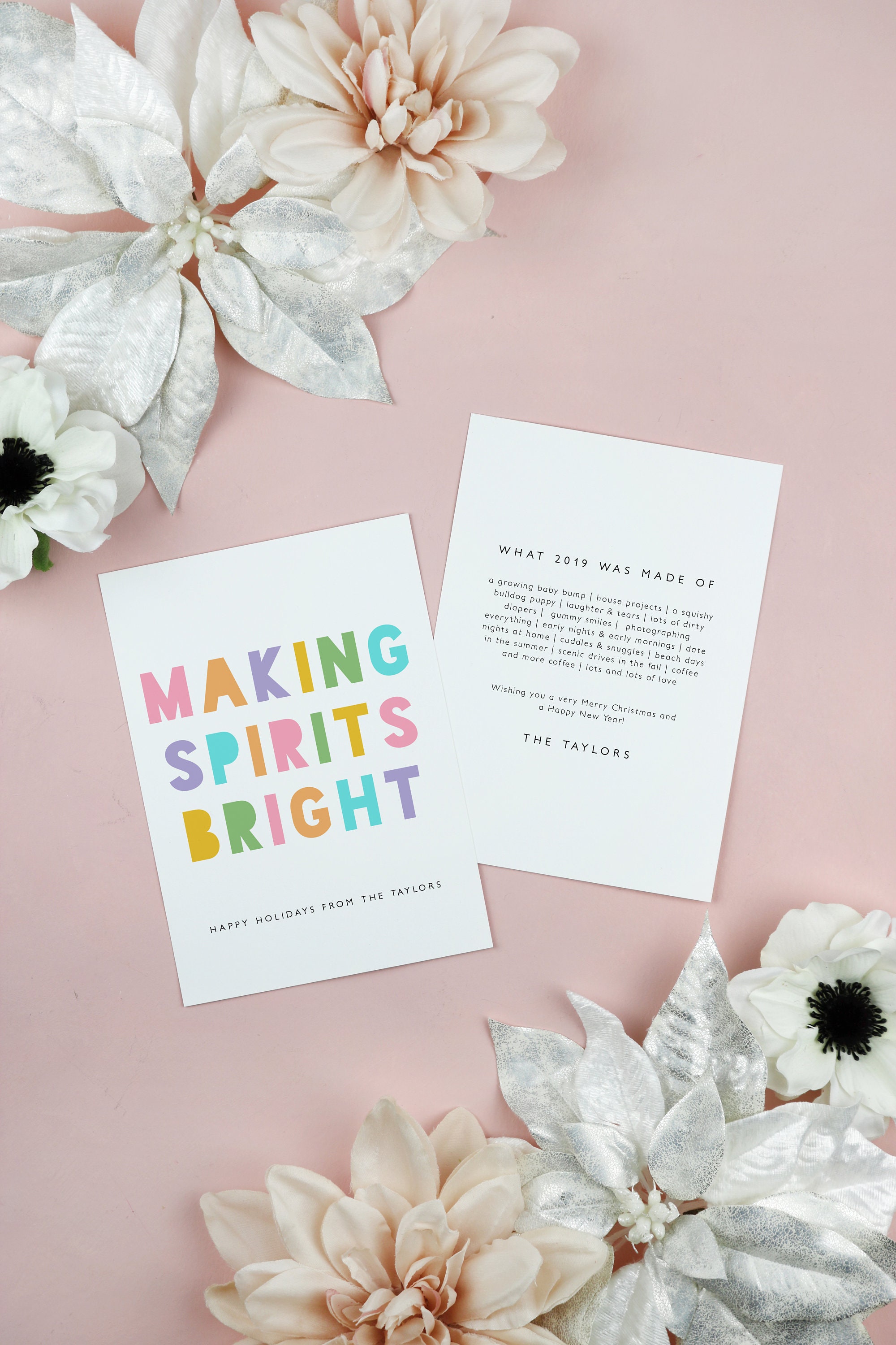 Modern Neon Holiday Card Bright Colorful Christmas Card - Etsy