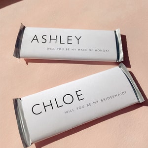 Modern Bridesmaid Proposal Candy Bar Wrapper Template, Will You Be My ...