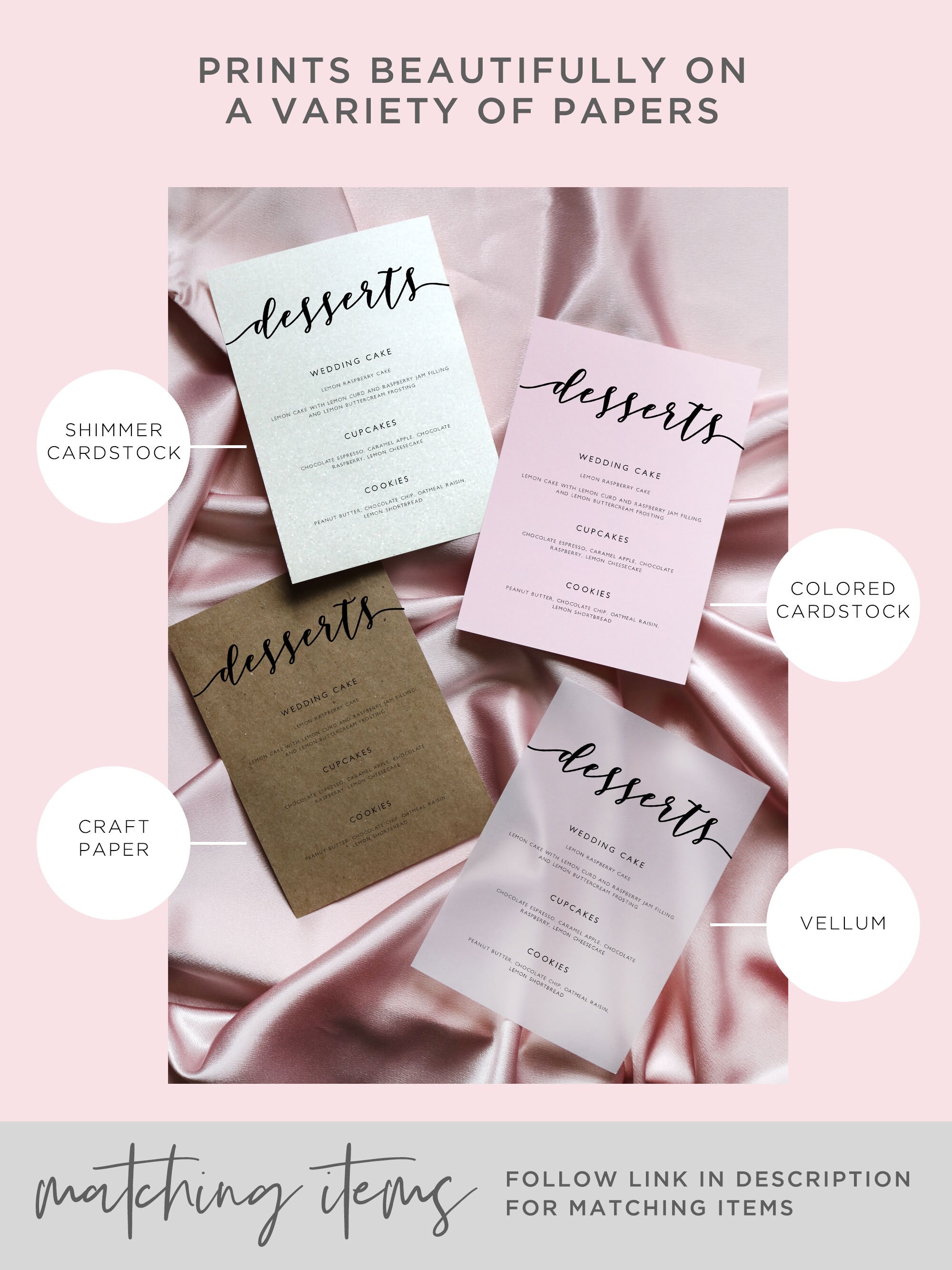 ELOISE Modern Script Calligraphy Wedding Menu Template - Etsy
