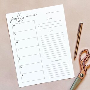 Modern Minimalist Planner Bundle, Daily Weekly Monthly Planner ...