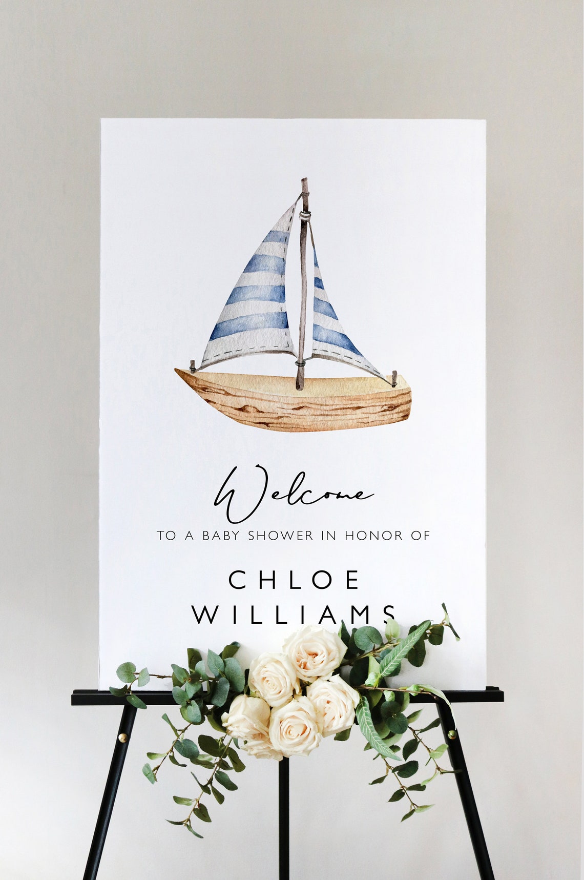 Sailboat Baby Shower Welcome Sign Nautical Baby Shower Sign - Etsy