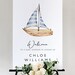Sailboat Baby Shower Welcome Sign, Nautical Baby Shower Sign Template ...